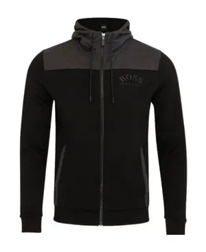 Hugo Boss Hooded Zip-up Jacket With Logo Detail
