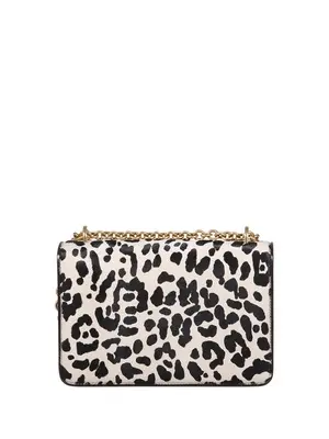 Valentino Garavani Animal Patterned Foldover Shoulder Bag - Black