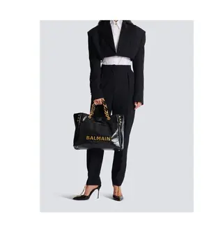 Balmain 1945 Soft Crackled Tote Bag