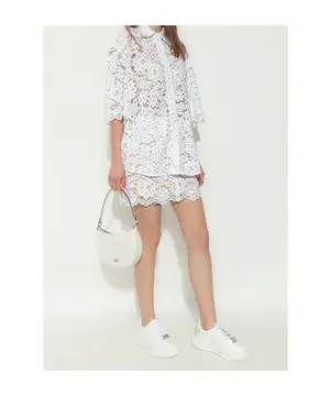 Michael Kors Studded Corded Floral Lace Mini Skirt