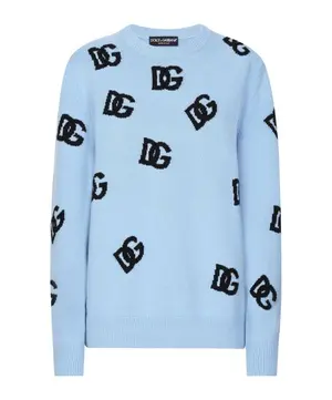 DOLCE & GABBANA Women's Sky Blue Turtleneck Sweaters