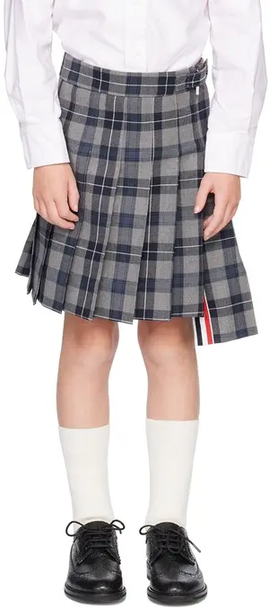 Thom Browne Pleated Tartan Miniskirt