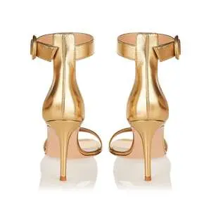 GIANVITO ROSSI Portofino 85mm Metallic Sandals - Nude