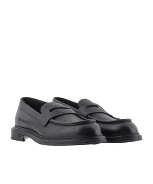 Emporio Armani Almond Toe Slip-on Loafers