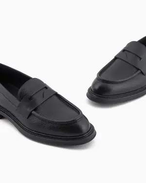 Emporio Armani Almond Toe Slip-on Loafers