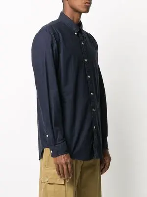 Polo Ralph Lauren Polo Pony Embroidered Curved Hem Shirt - Blue