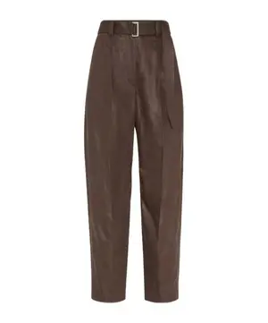 Brunello Cucinelli Belted Straight-leg Trousers - Brown