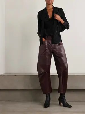 NILI LOTAN Tie-neck Silk Crepe Shirt - Black