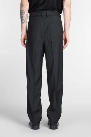 Emporio Armani Pleated Oversized Trousers - Black