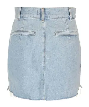 AGOLDE Denim Skirt With Front Pleats - Blue