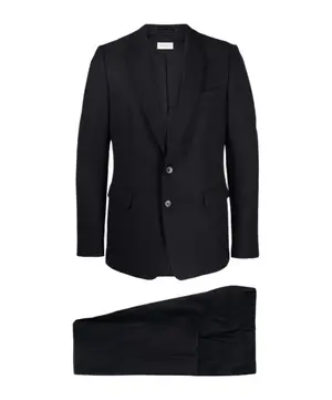 Dries Van Noten Lapel Long-sleeved Suit Set - Black