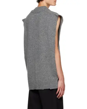 MAISON MARGIELA Layered Ribbed Knit Vest - Gray