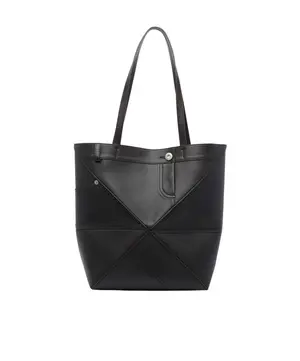 Loewe Medium Puzzle Fold Tote Bag - Black
