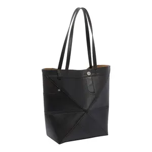 Loewe Medium Puzzle Fold Tote Bag - Black