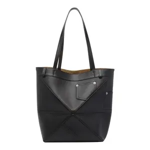 Loewe Medium Puzzle Fold Tote Bag - Black