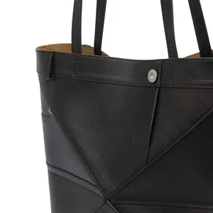Loewe Medium Puzzle Fold Tote Bag - Black