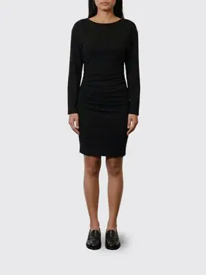 Max Mara Gathered Virgin Wool Asymmetrical Dress