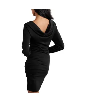 Max Mara Gathered Virgin Wool Asymmetrical Dress
