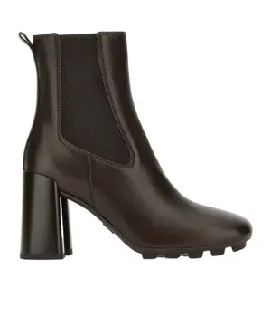 Hogan 90mm Block-heel Leather Chelsea Boots - Brown