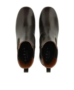 Hogan 90mm Block-heel Leather Chelsea Boots - Brown