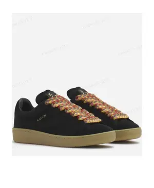 LANVIN Lite Curb Suede Sneakers