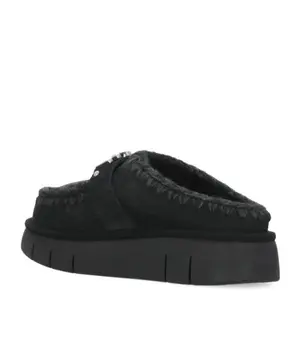 Mou Open-toe Slip-on Muller Shoes With Embellished Logo Detail