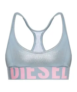 DIESEL® Metallic Racerback Bikini Top - Light Blue