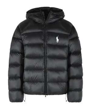 Polo Ralph Lauren Down Hooded Jacket With Embroidered Logo - Black