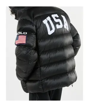 Polo Ralph Lauren Down Hooded Jacket With Embroidered Logo - Black