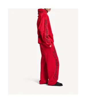 Balenciaga Oversized Cursive Hoodie - Red/black