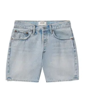 AGOLDE V-waist Wide-leg Denim Shorts