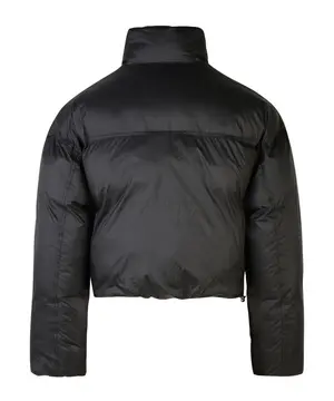 Moschino Cropped Down Jacket With High Collar And Zipper Closure