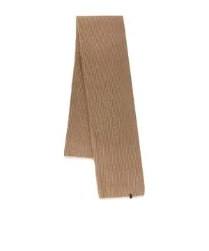 Brunello Cucinelli Monile Ribbed-knit Scarf - Brown