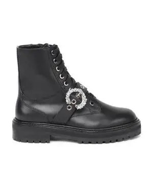 JIMMY CHOO Cora Crystal-embellished Buckled Ankle Boots