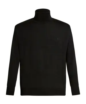 Etro Pegaso Embroidered Turtleneck Jumper - Black