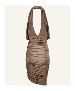Magda Butrym Halterneck Plunge Neck Ruched Dress