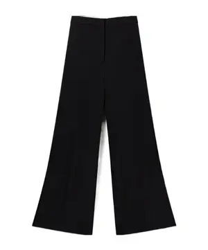 Stella McCartney Pleated Wide Leg Trousers - Black