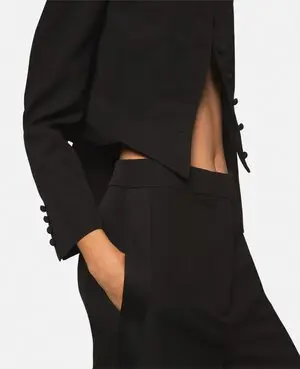 Stella McCartney Pleated Wide Leg Trousers - Black