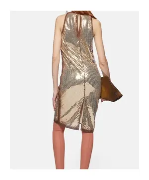 Attico Sequined Sleeveless Round Neck Dress