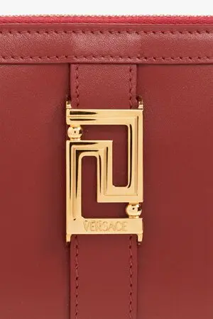 Versace Greca-buckle Zip Wallet - Red