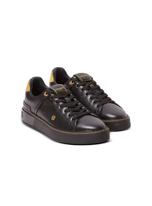 Balmain B-court Calfskin Lace-up Sneakers - Black