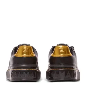 Balmain B-court Calfskin Lace-up Sneakers - Black