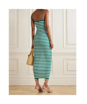 Dolce & Gabbana Striped Sleeveless Maxi Dress