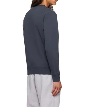 Maison Kitsuné Crewneck Sweatshirt With Chillax Fox Patch - Blue