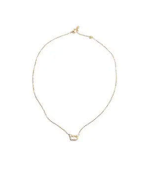 Valentino Garavani Ovalette Embellished Necklace - Yellow