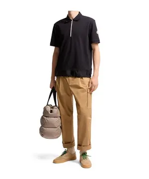 Moncler Quater-zip Short-sleeve Polo Shirt