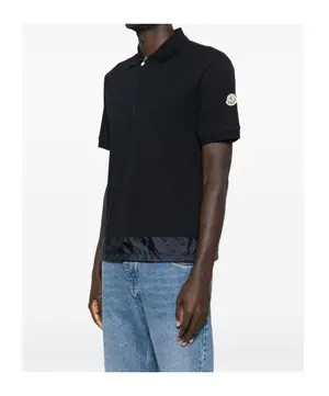 Moncler Quater-zip Short-sleeve Polo Shirt