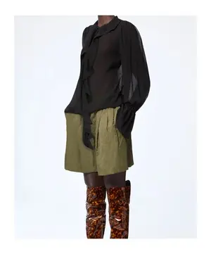 Nina Ricci Lavallière Ruffled Shirt With Puff Sleeves