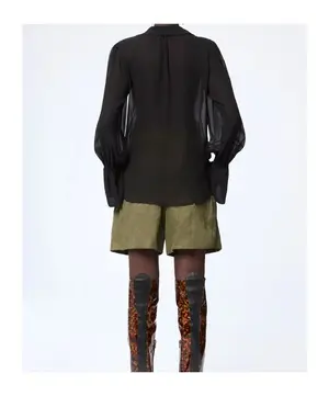 Nina Ricci Lavallière Ruffled Shirt With Puff Sleeves