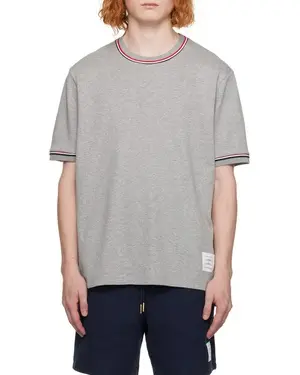 Thom Browne Logo Patch Crewneck T-shirt